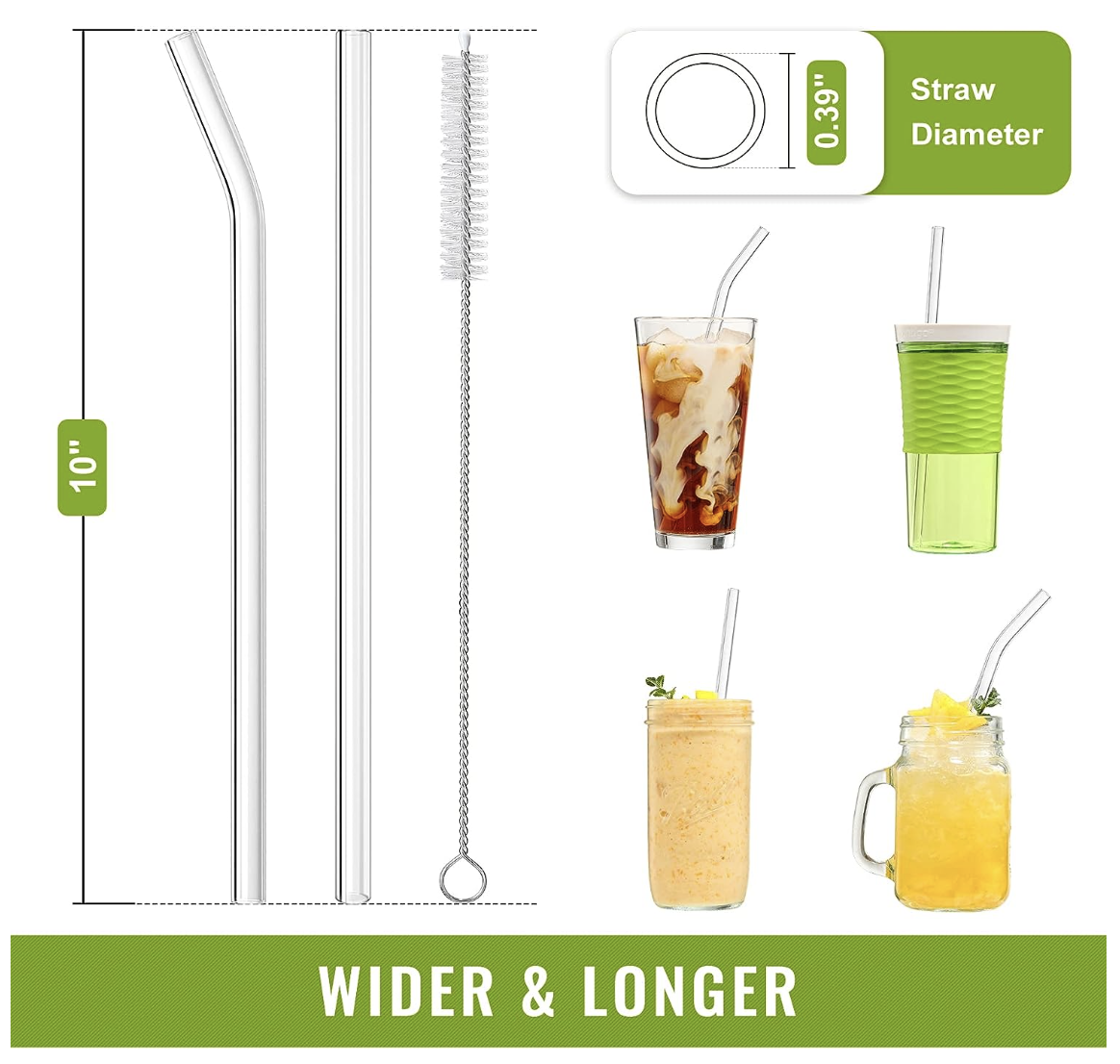Reusable Glass Drinking Straws - Know Green Valley Reusable Glass Drinking Straws - Know Green Valley